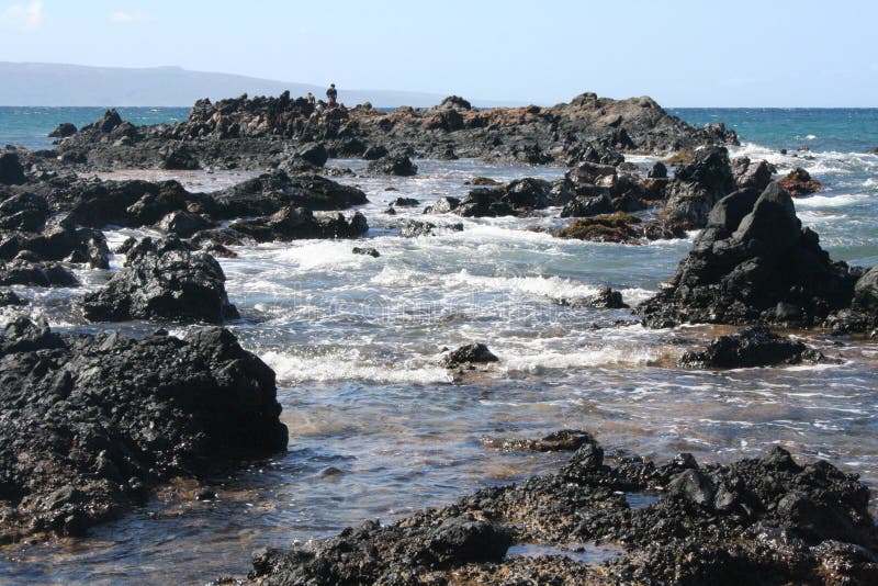Beach Rocks stock image. Image of beach, clouds, aloha - 47494007