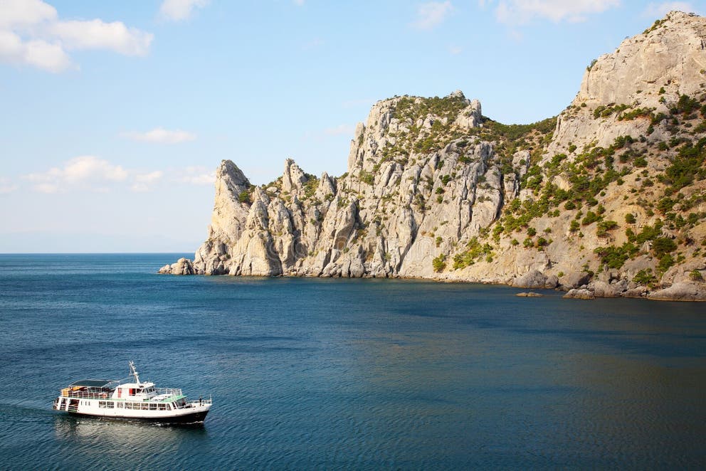Beach between Rocks and Sea. Stock Photo - Image of scenery, highlight ...