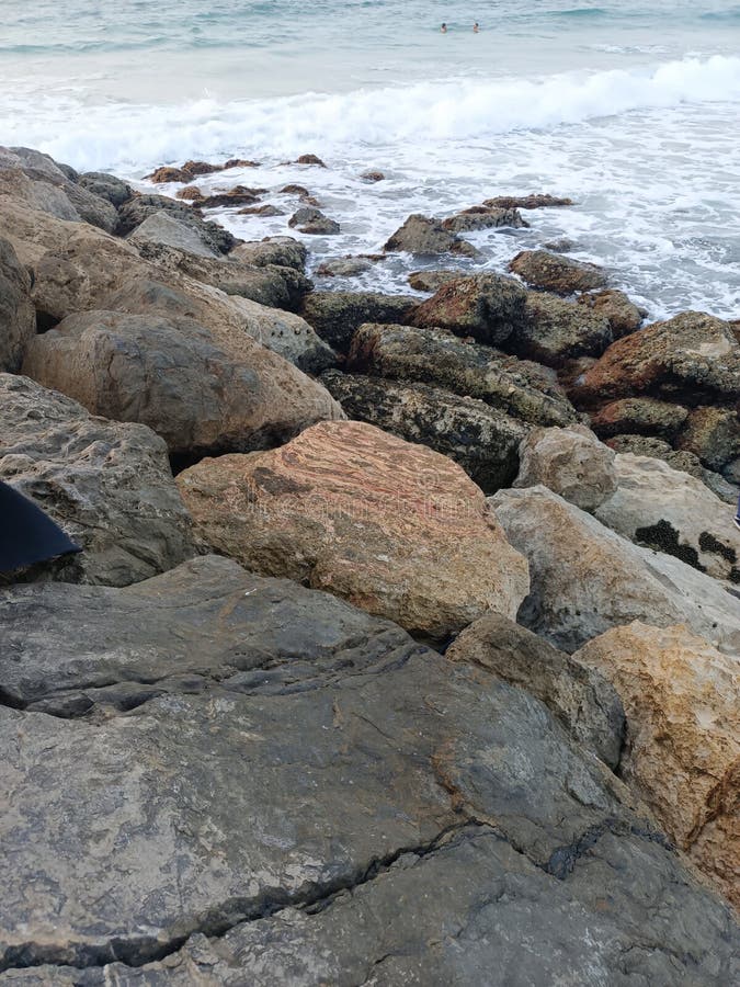 Beach Rocks, Sunset Beach View, UAE Stock Photo - Image of view, beach ...