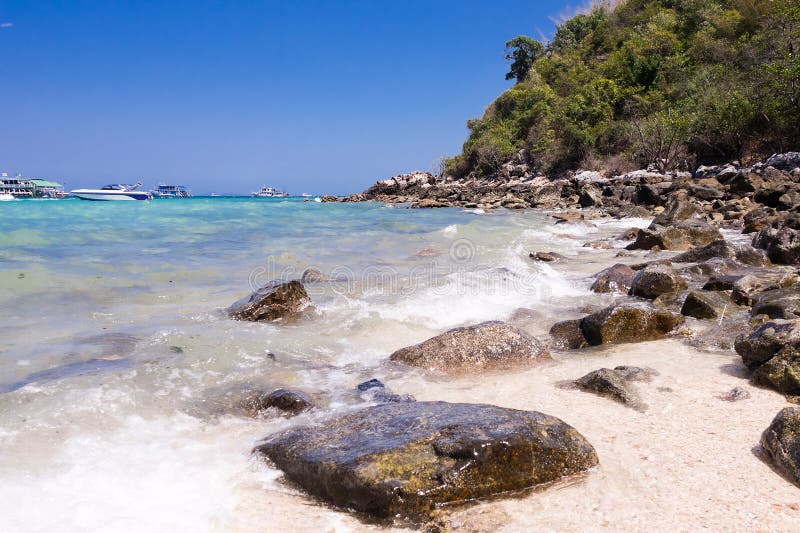 Beach with rocks stock photo. Image of gradient, cloud - 53164114