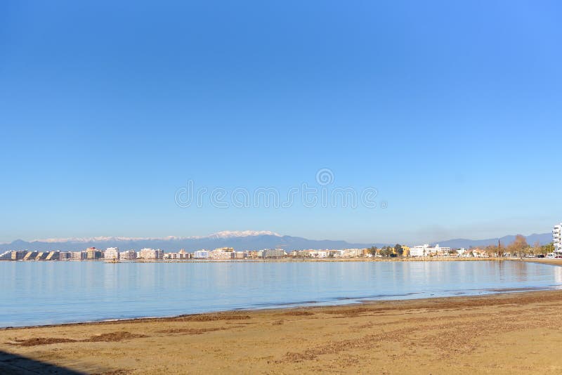Beach in Roses Catalunya, Girona, Spain Stock Image - Image of ...