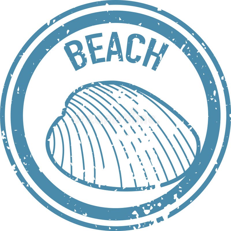 Beach Round Stamp stock vector. Illustration of stamp - 312276563