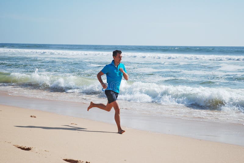 Beach runner stock photo. Image of shorts, space, portrait - 11476598