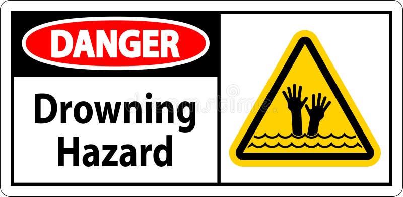 Beach Safety Sign Danger - Drowning Hazard Stock Vector - Illustration ...
