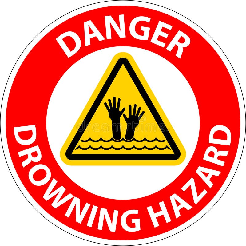 Beach Safety Sign Danger - Drowning Hazard Stock Vector - Illustration ...