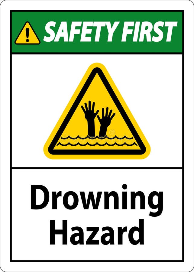 Beach Safety Sign Danger - Drowning Hazard Stock Vector - Illustration ...