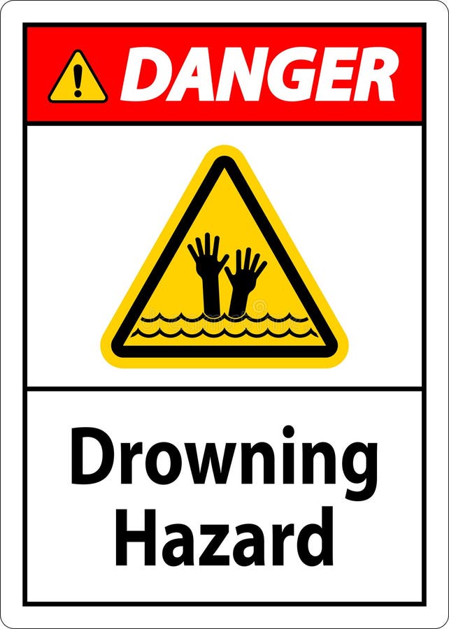 Beach Safety Sign Danger - Drowning Hazard Stock Vector - Illustration ...