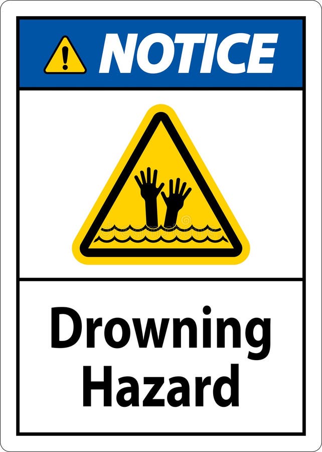 Beach Safety Sign Notice - Drowning Hazard Stock Vector - Illustration ...