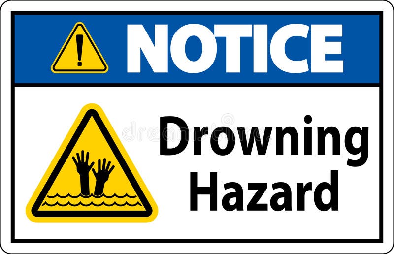 Beach Safety Sign Notice - Drowning Hazard Stock Vector - Illustration ...