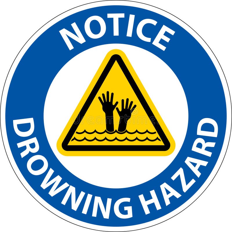 Beach Safety Sign Notice - Drowning Hazard Stock Vector - Illustration ...