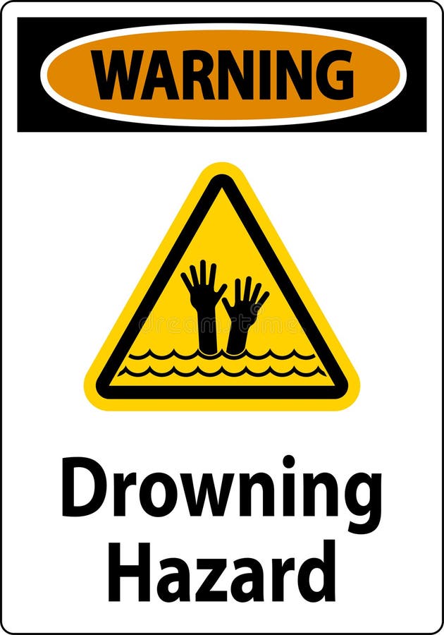 Beach Safety Sign Warning - Drowning Hazard Stock Vector - Illustration ...