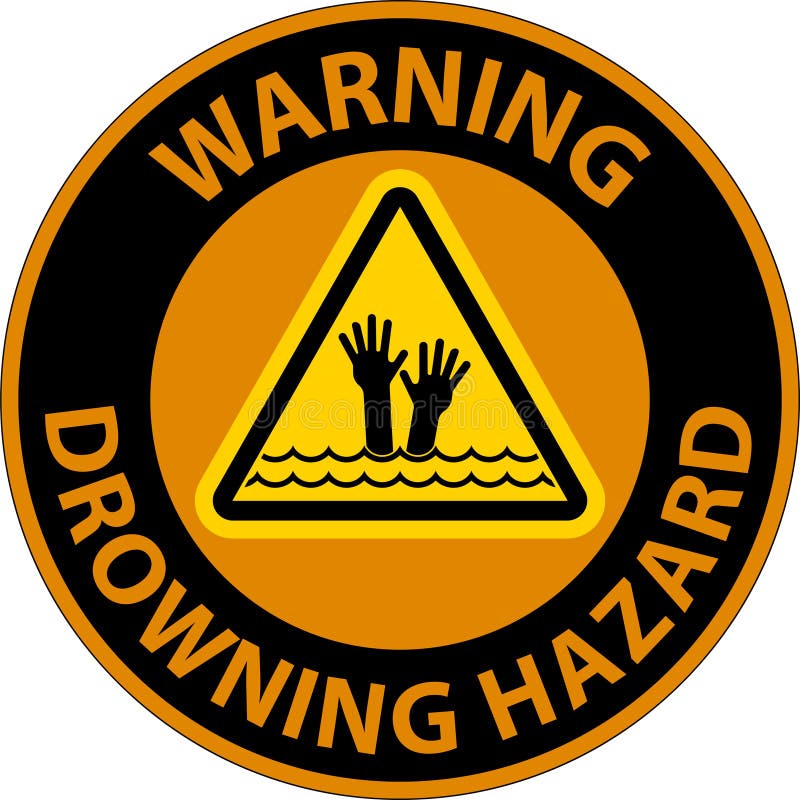 Beach Safety Sign Warning - Drowning Hazard Stock Vector - Illustration ...