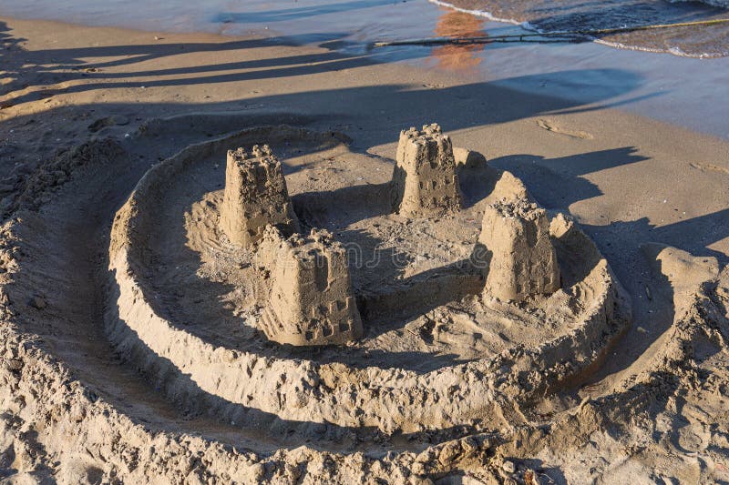 Beach Sand Castle Close Up Picture Stock Photo - Image of vacation ...