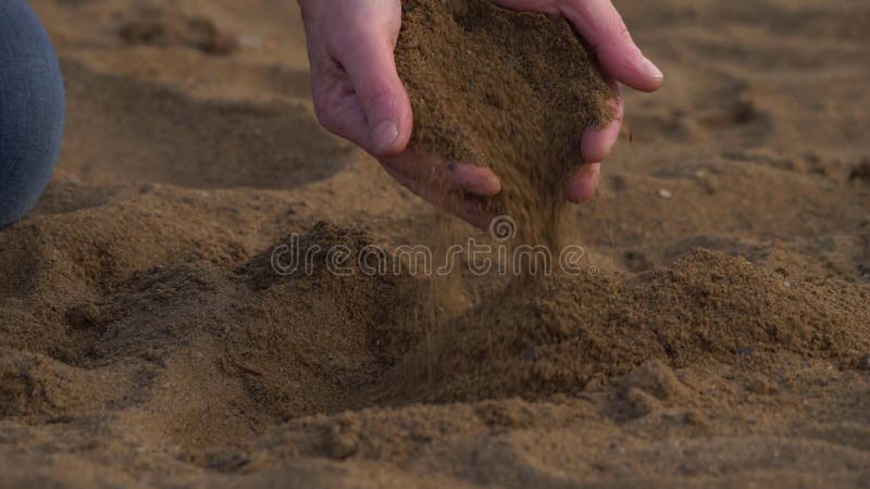 Beach Sand Falling from Hands Stock Footage - Video of trickle, grainy ...