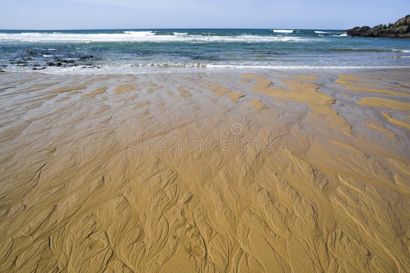 Beach Sand at Low Tide on the French Ocean Coa Stock Photo - Image of ...
