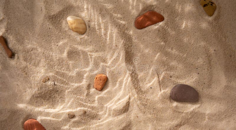 Beach Sand with Marine Stones Under the Water Texture Shadows Stock ...