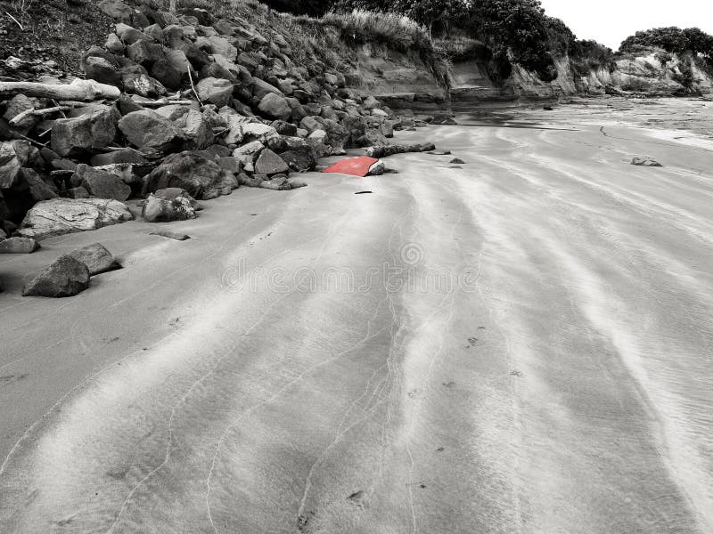 Beach Sand Rock Water Ocean Black Sand Beach Sky River Rippling Stock ...