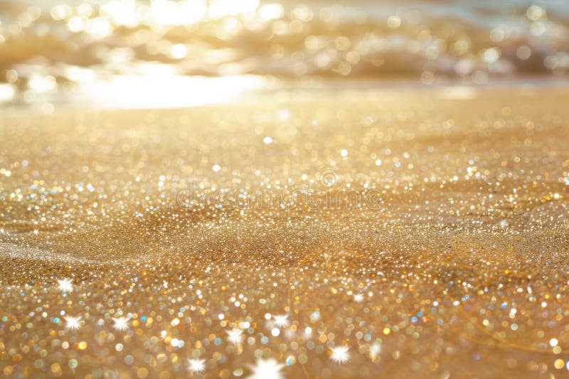 Beach Sand Texture Sparkling Under the Sunlight. Generative AI Stock ...