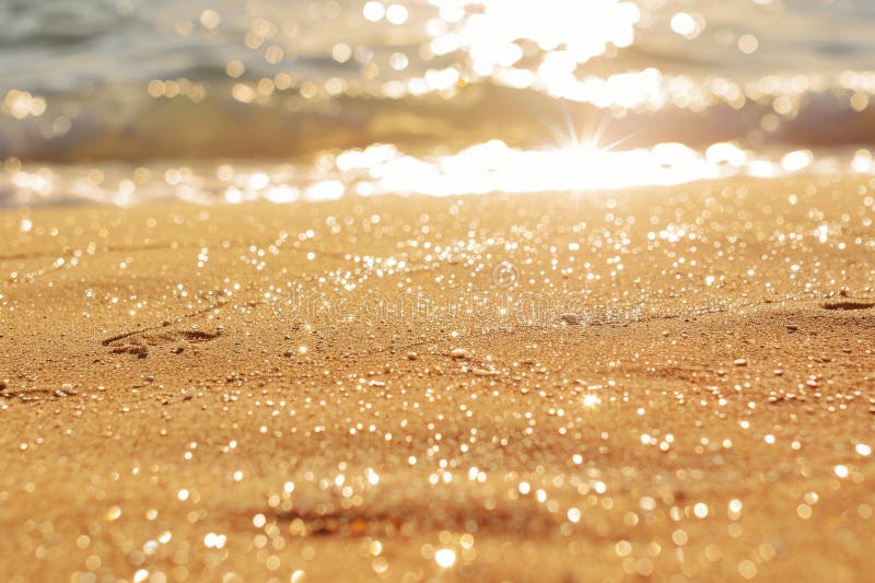 Beach Sand Texture Sparkling Under the Sunlight. Generative AI Stock ...