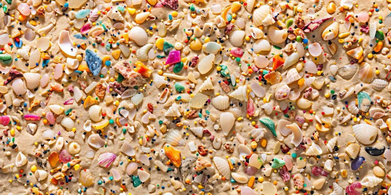 Beach Sand Texture with Tiny Colorful Pebbles and Shells Macro Stock ...
