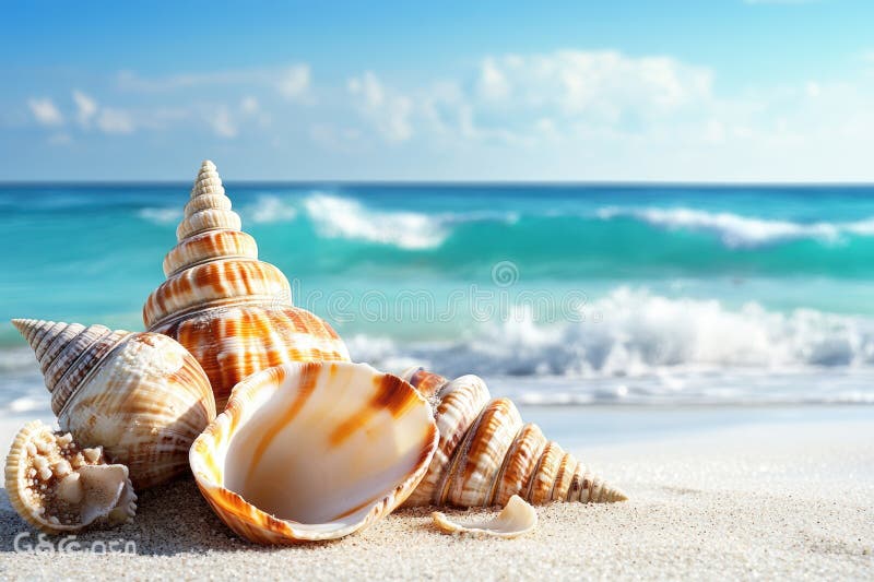 Beach Scattered Numerous Shells Along Shore Ocean Stock Photos - Free ...