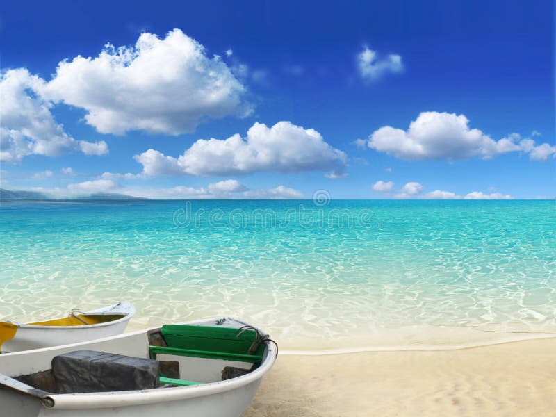 Beach scene stock image. Image of caribbean, sand, clouds - 18895065