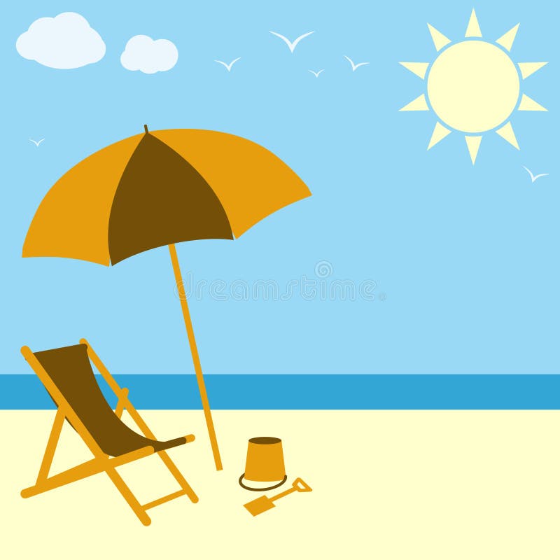 Beach Scene stock vector. Illustration of design, ocean - 19631052