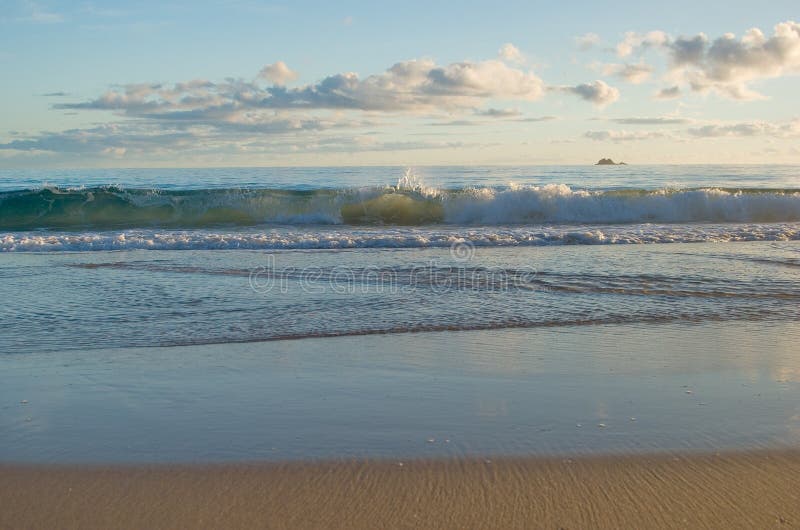 Beach Landscape with Rock Horizontal Stock Image - Image of hawaii ...
