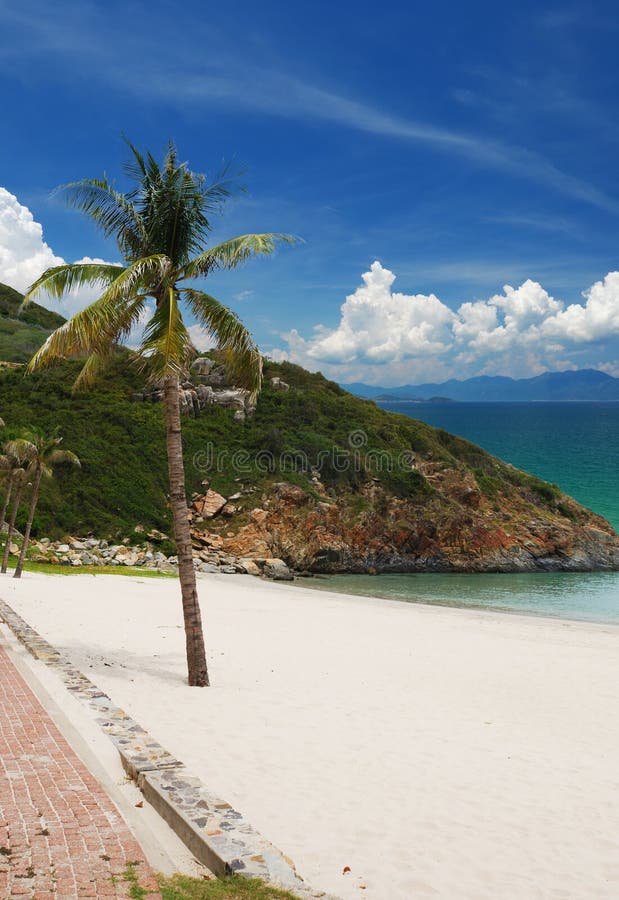 Beach Scene stock photo. Image of coastline, pool, ocean - 3973034