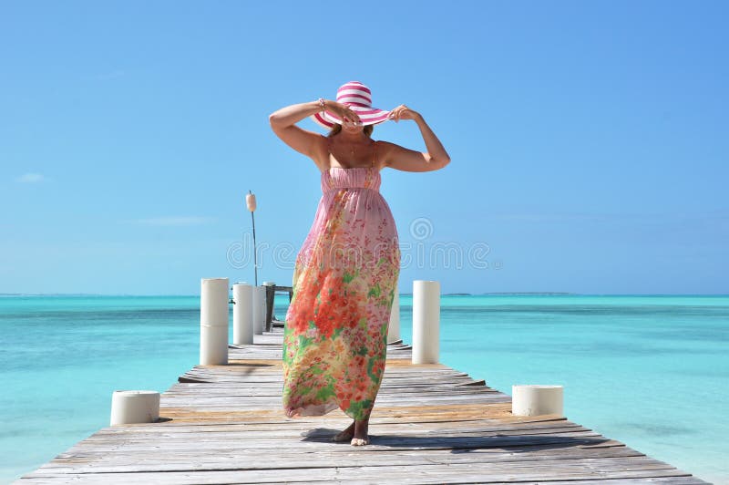 Beach Scene. Exuma, Bahamas Stock Image - Image of pier, ocean: 42627549