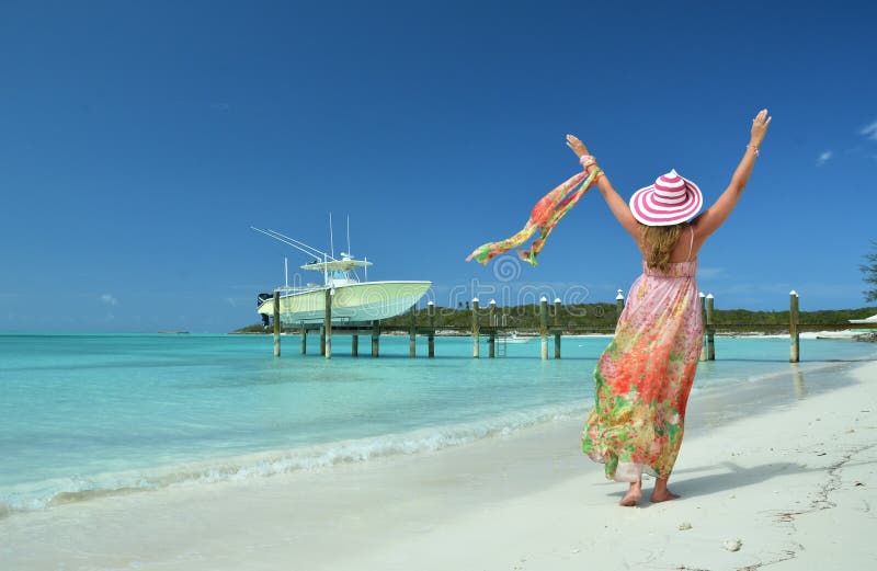 Beach Scene. Exuma, Bahamas Stock Image - Image of luxurious, beauty ...