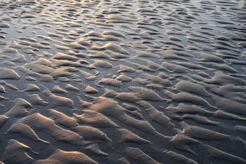 Beach Scene with Sand Ripples Stock Photo - Image of holiday, relax ...
