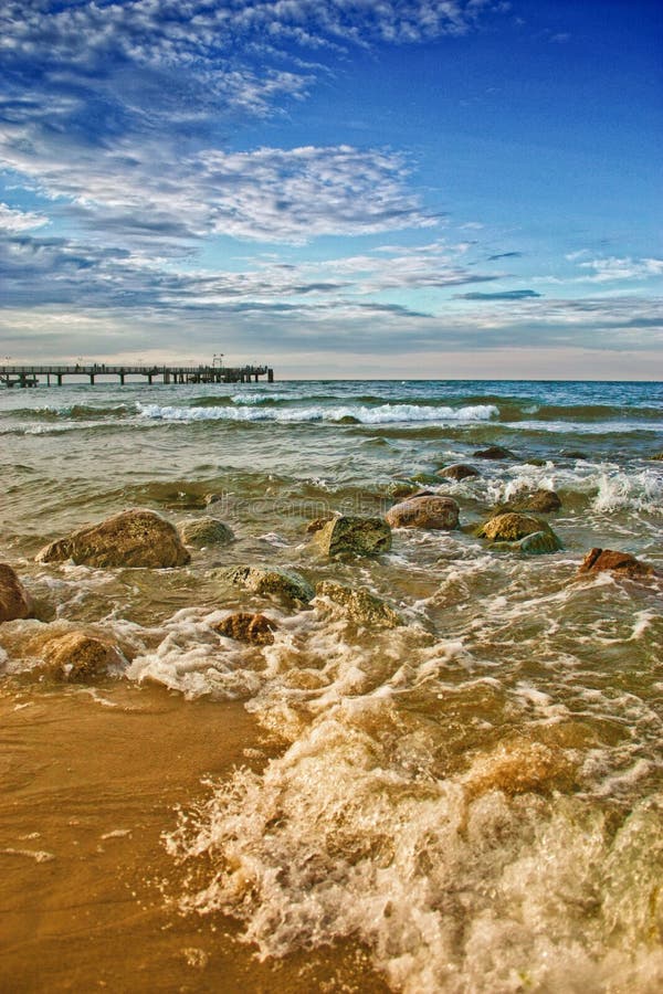 Beach and sea bridge stock image. Image of maritime, nature - 33460599