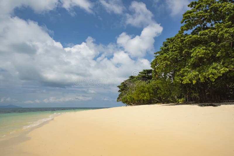 Beach and Sea with Cloud and Blue Sky and Tree Stock Photo - Image of ...