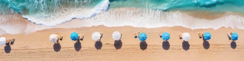 Beach Sea Line with Sea Surf and Sand, Top View. Generative AI Stock ...