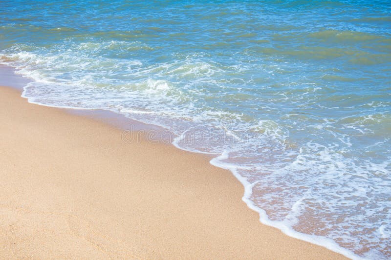 The Beach and Sea Surface with Deep Blue Sea Clear Sky Clouds ...