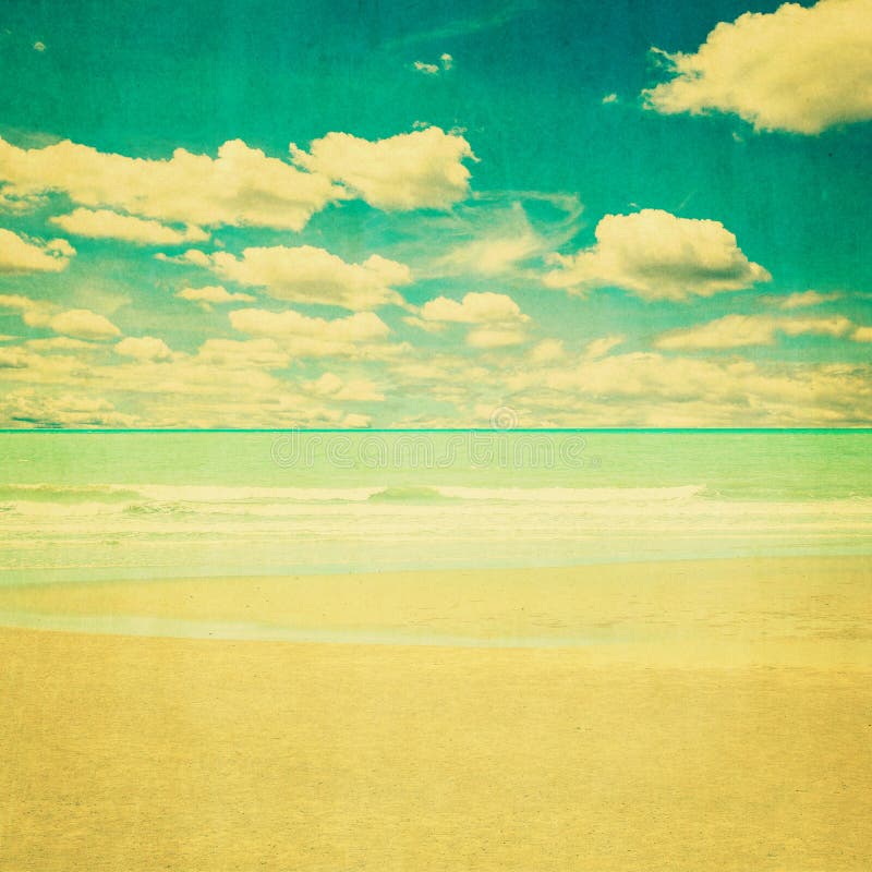 Beach Sea Vintage with Paper Texture Stock Photo - Image of vintage ...