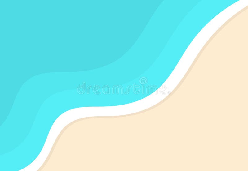 The Beach and Sea Wave Top View Stock Vector - Illustration of tropical ...