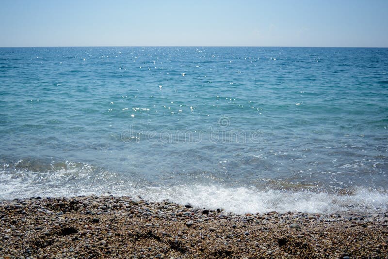 Beach Sea Waves Spray Horizon Azur Blue Stock Image - Image of green ...
