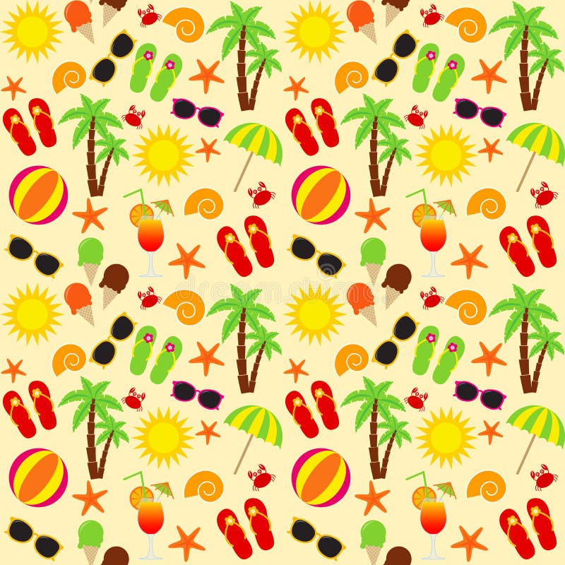 Beach seamless pattern stock vector. Illustration of pattern - 41927642
