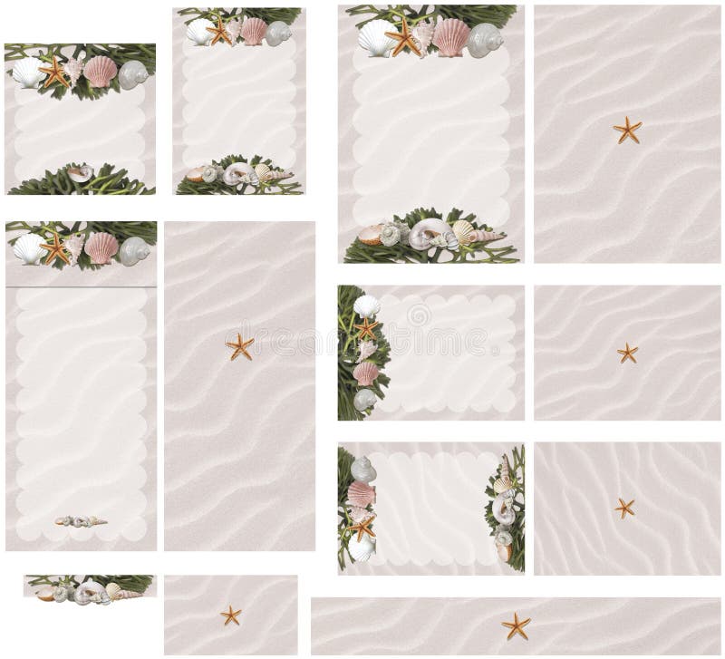 Beach Seashell and Seaweed Theme in Pink Sand Wedding Invitation Set 1 ...