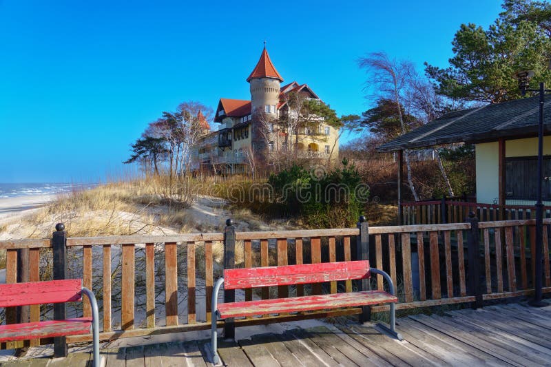 Beach in the Seaside Town of Leba, Leba, Poland Stock Photo - Image of ...
