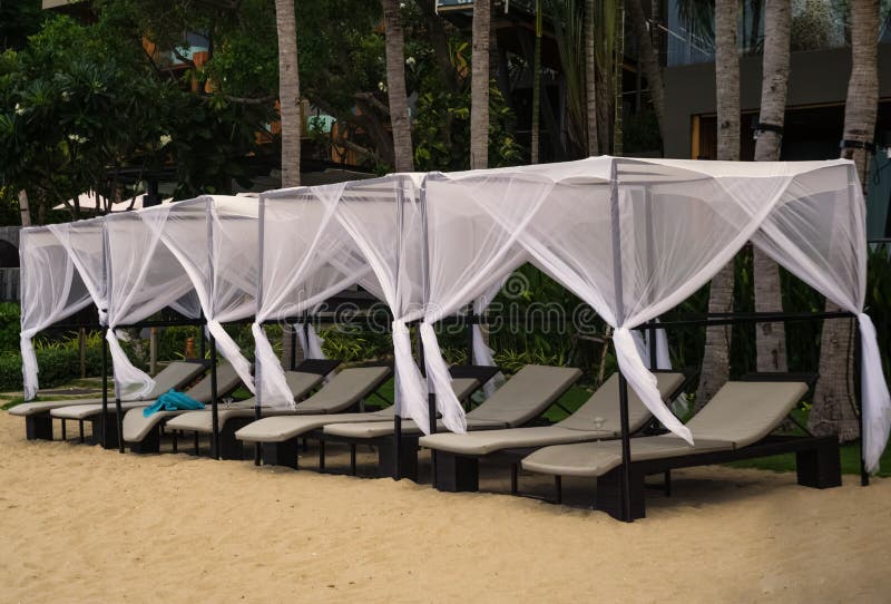 Beach seats stock image. Image of horizontal, line, sand - 32746433