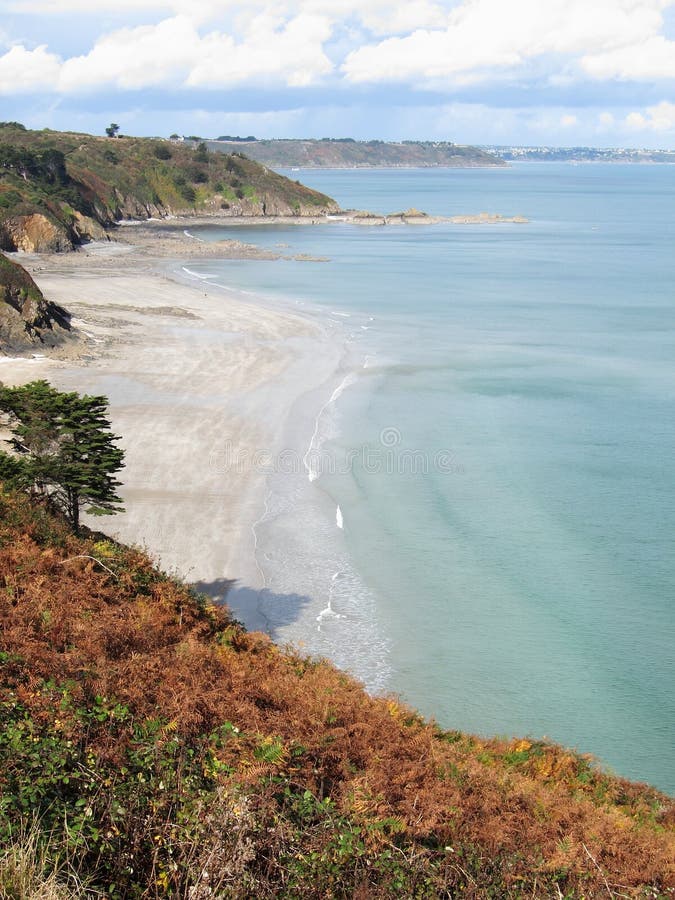 Beach seen from the cliff stock image. Image of plrin - 133949213