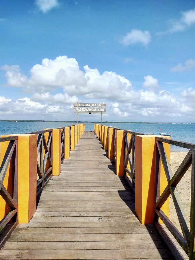 Beach sembulungan stock photo. Image of pier, wave, beach - 262873846