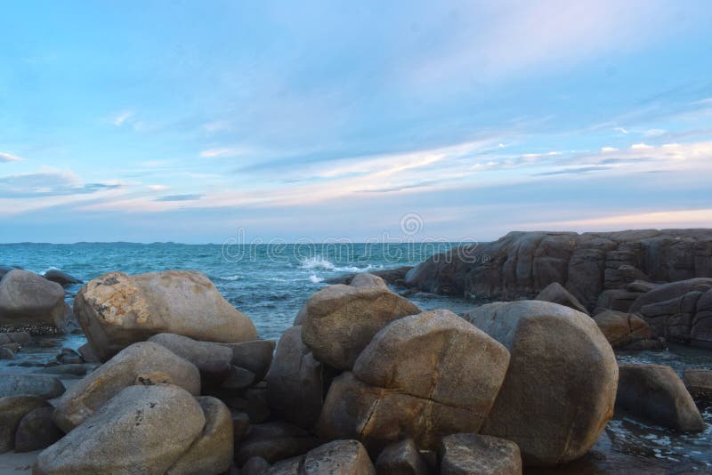 At the Beach during the Setting Sun the Wind Blows Cool. Beautiful ...