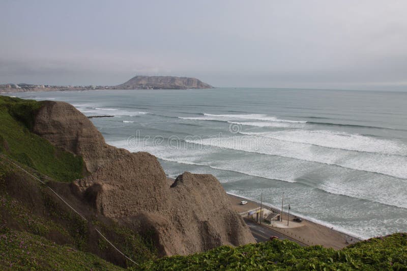 Beach with Several Waves in California Stock Image - Image of slope ...