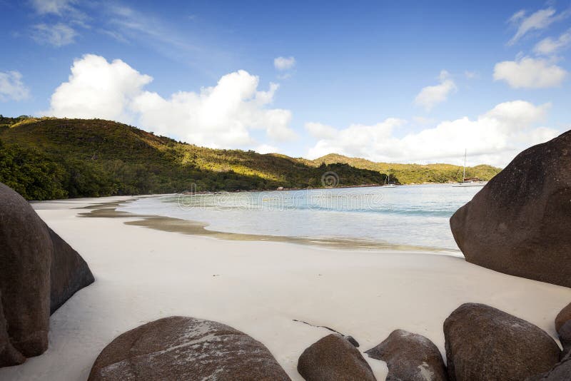 Beach in Seychelles Islands Stock Image - Image of water, vacation ...
