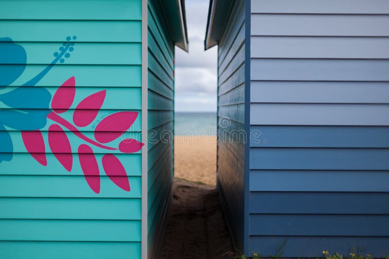 Beach Shacks stock image. Image of focus, sand, australia - 103060675
