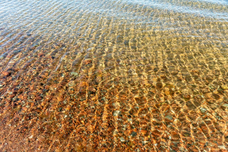 Beach with Shallow Water in Sunshine Stock Photo - Image of shiny ...